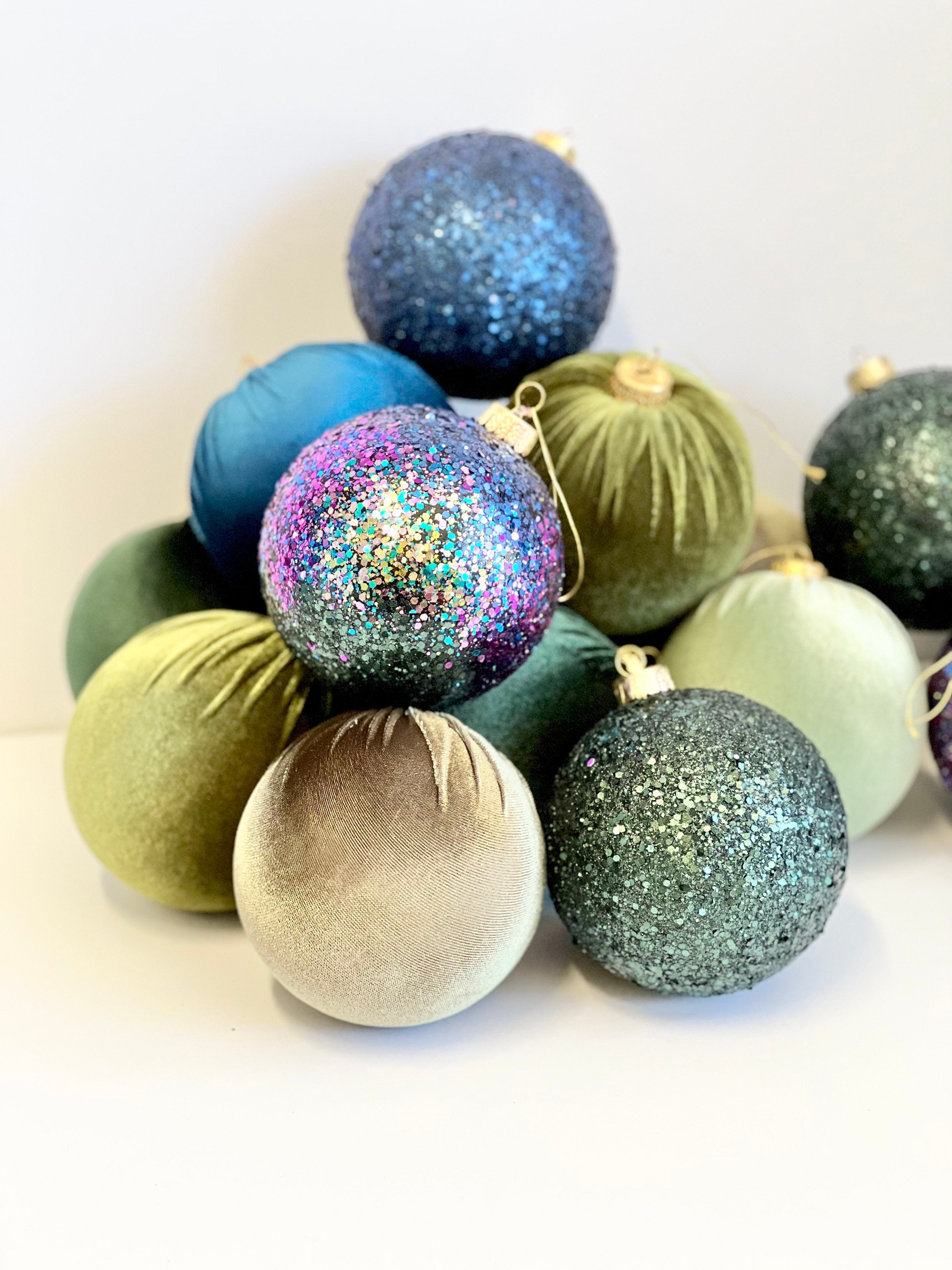 Royal Blue Glitter Christmas Ball Ornament: Handmade Holiday Decor - Etsy