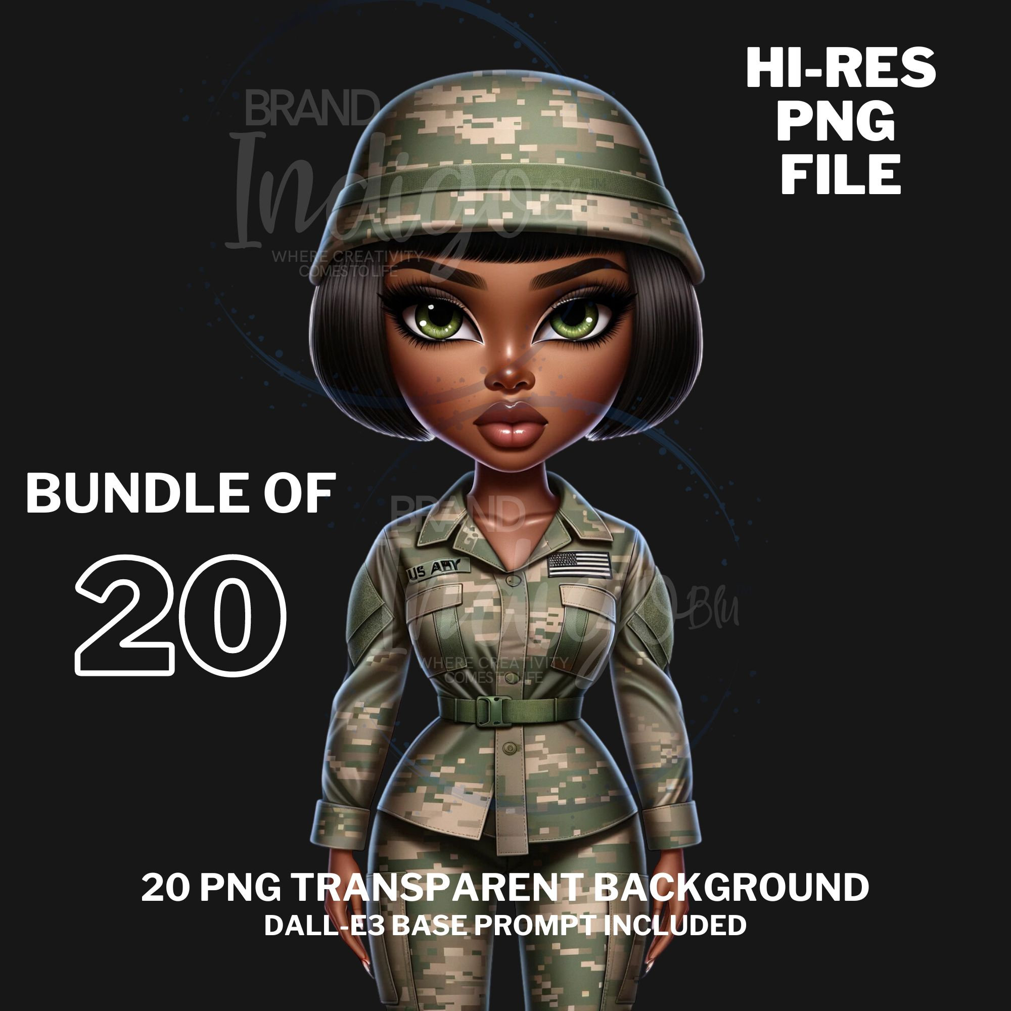 Chibi African American US Army Soldier Clipart Bundle (20 PNG) - Etsy
