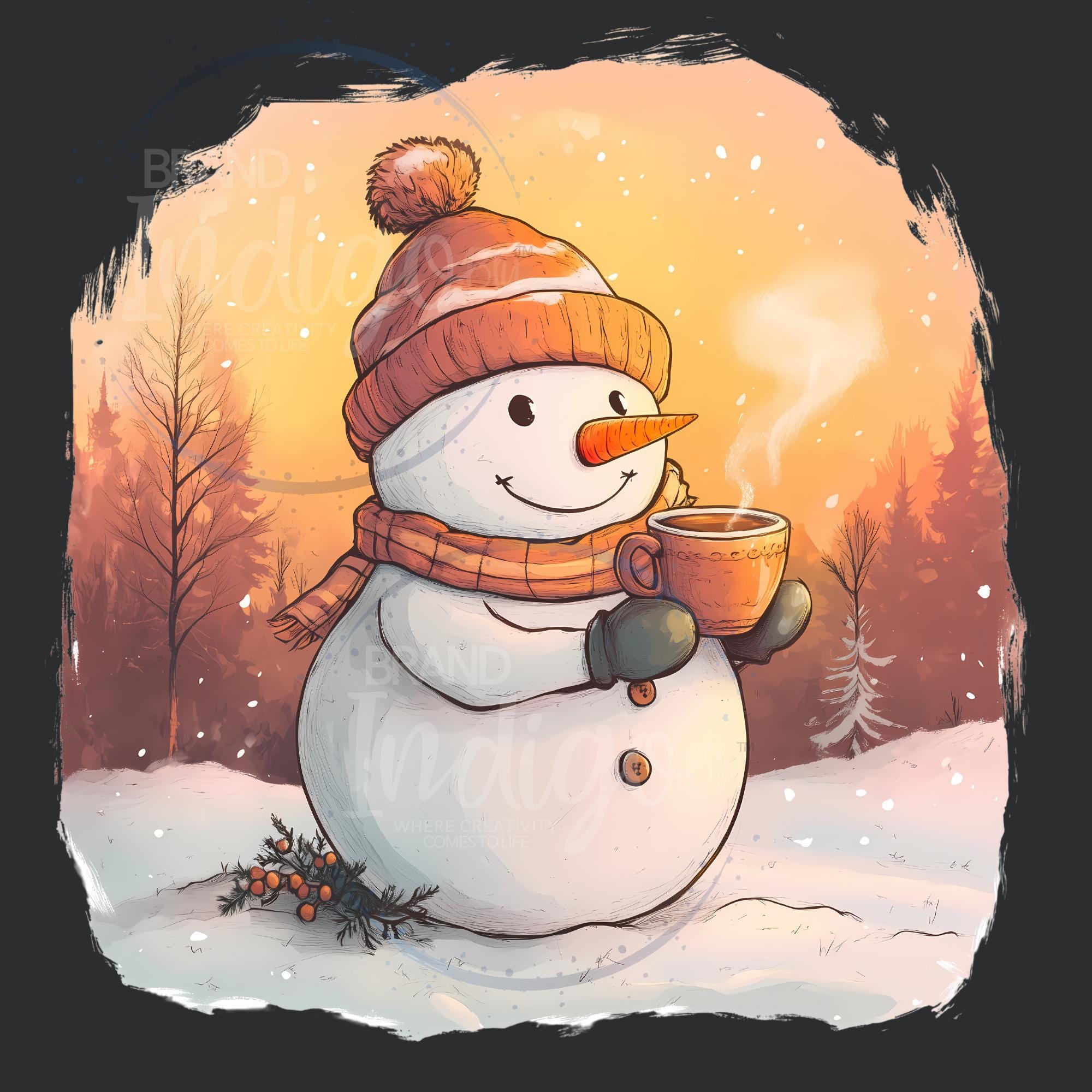 Winter Snowman High Quality Jpgs Digital Download Paper Craft Journal ...