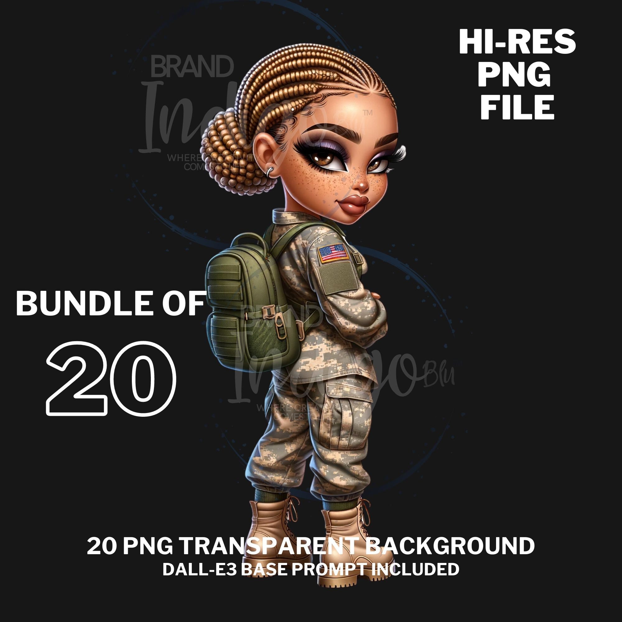 Chibi African American US Army Soldier Clipart Bundle (20 PNG) - Etsy