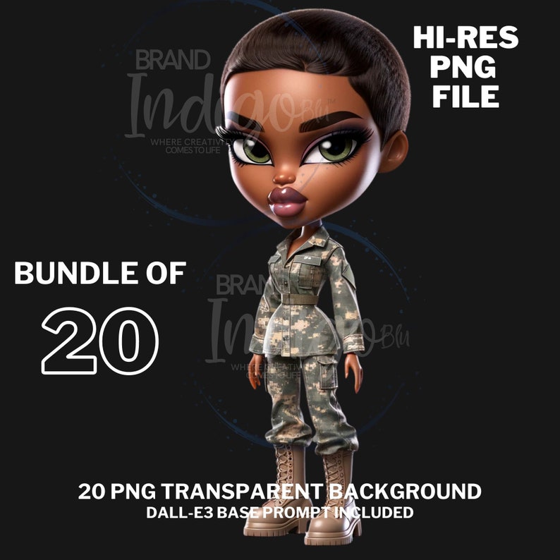 Chibi African American US Army Soldier Clipart Bundle (20 PNG) - Etsy
