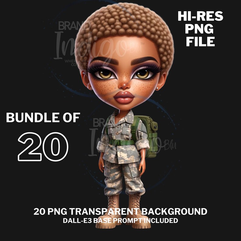 Chibi African American US Army Soldier Clipart Bundle (20 PNG) - Etsy