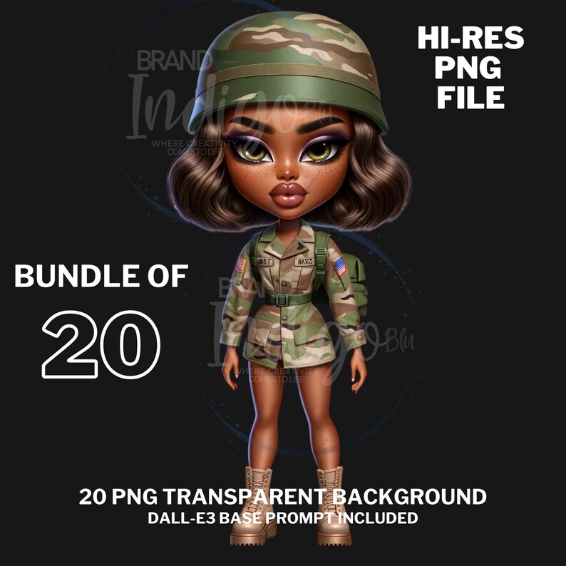 Chibi African American US Army Soldier Clipart Bundle (20 PNG) - Etsy