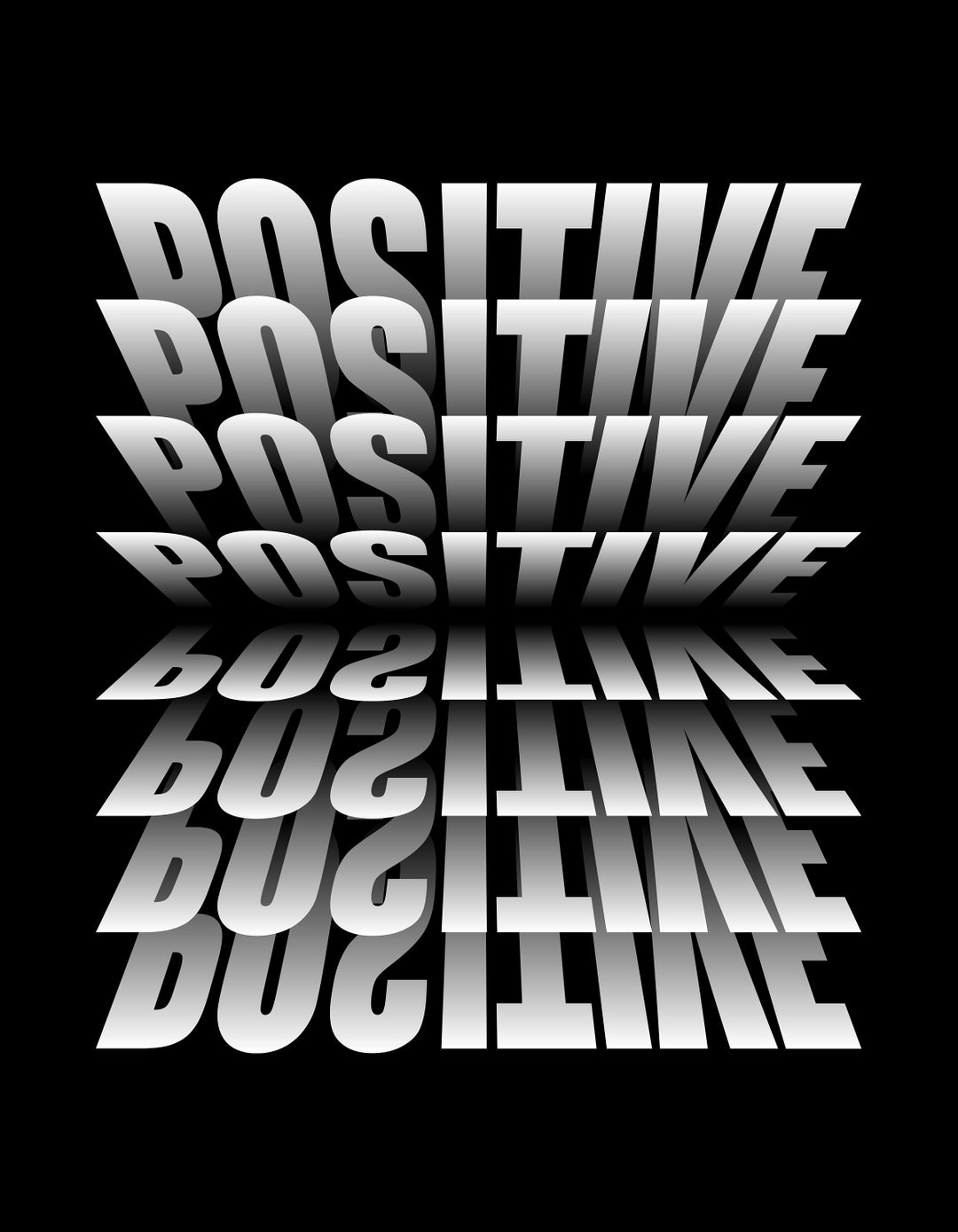 Black and White Modern Positive Typography T-shirt SVG, PNG, PDF ...
