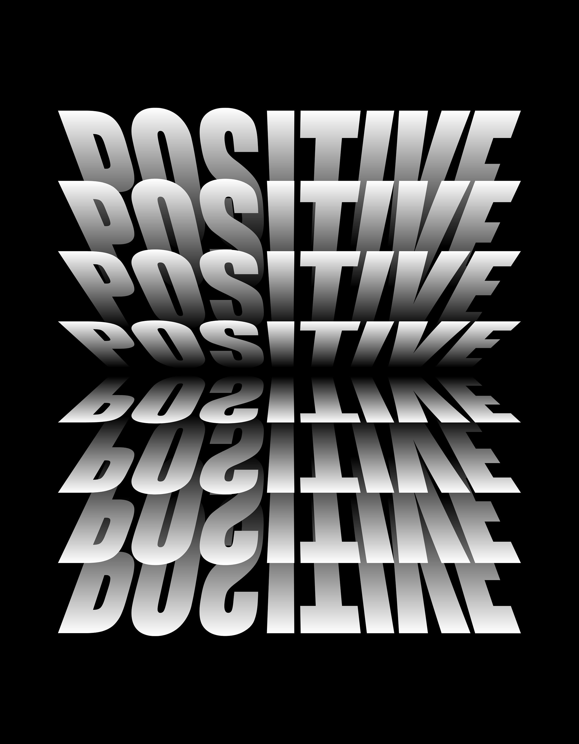 Black and White Modern Positive Typography T-shirt SVG, PNG, PDF ...