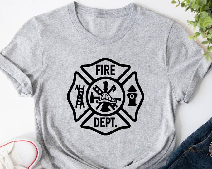 Fire Department Shirt, Fire Dept. Logo Shirt, Firefighter T-shirt ...
