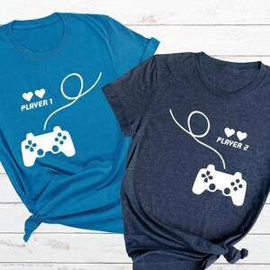 Player 1 Player 2 T-shirt, Couple Matching Shirts, Valentines Day Shirt ...