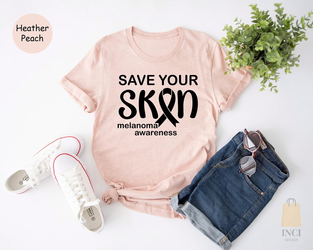 Melanoma Awareness Shirt, Skin Cancer Tshirt, Malign Melanoma Tee, Skin ...