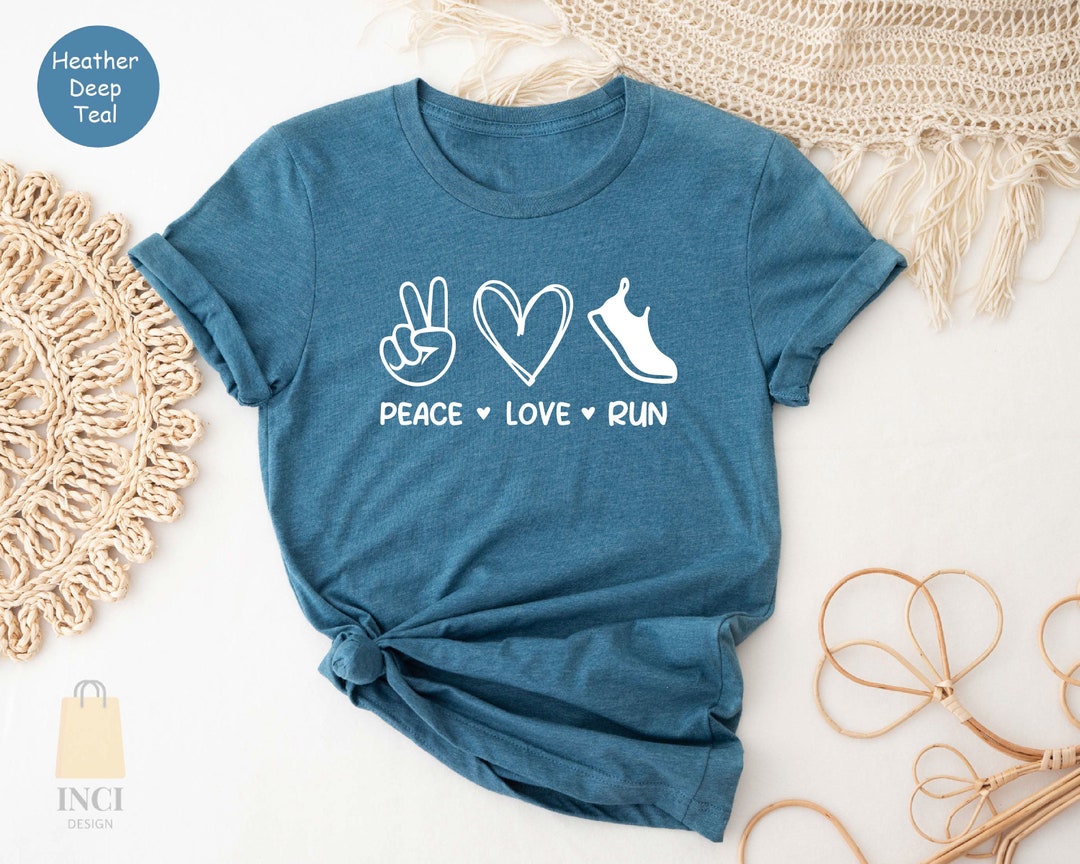 Peace Love Run Shirt, Runner T-shirt, Marathon Shirt, Run Shirt ...