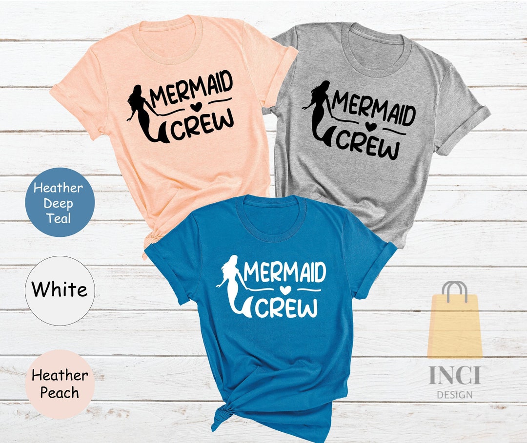 Mermaid Crew Shirt, Mermaid T-shirt, Mermaid Team Shirt, Mermaid Girls ...