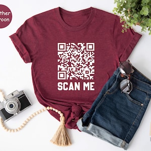 Custom QR Code Shirts, Make It Go to Any Web Address or Link, Scannable ...