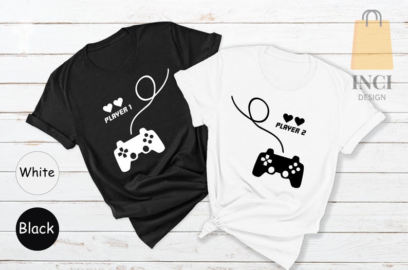 Player 1 Player 2 T-shirt, Couple Matching Shirts, Valentines Day Shirt ...