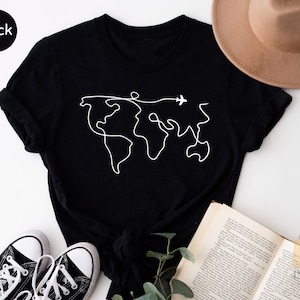 Cute Travel Shirt, Adventure Shirt, World Map Travel Shirt, World ...