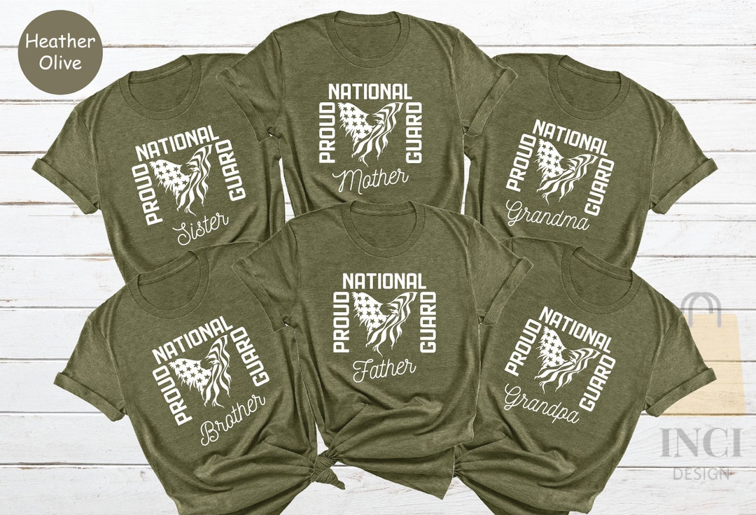 PROUD NATIONAL GUARD Family Shirts, Custom Family Army Tees, Dad, Mom ...