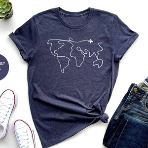 Cute Travel Shirt, Adventure Shirt, World Map Travel Shirt, World ...