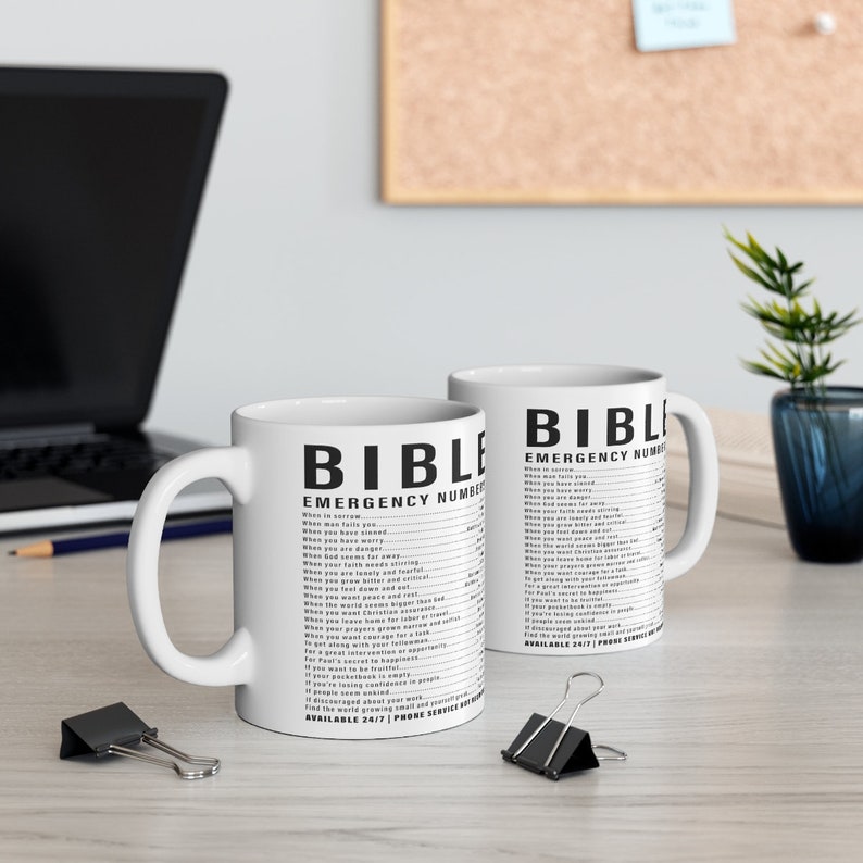 Bible Mug, Emergency Numbers From Bible Ceramic Coffee Mug 11oz - Etsy