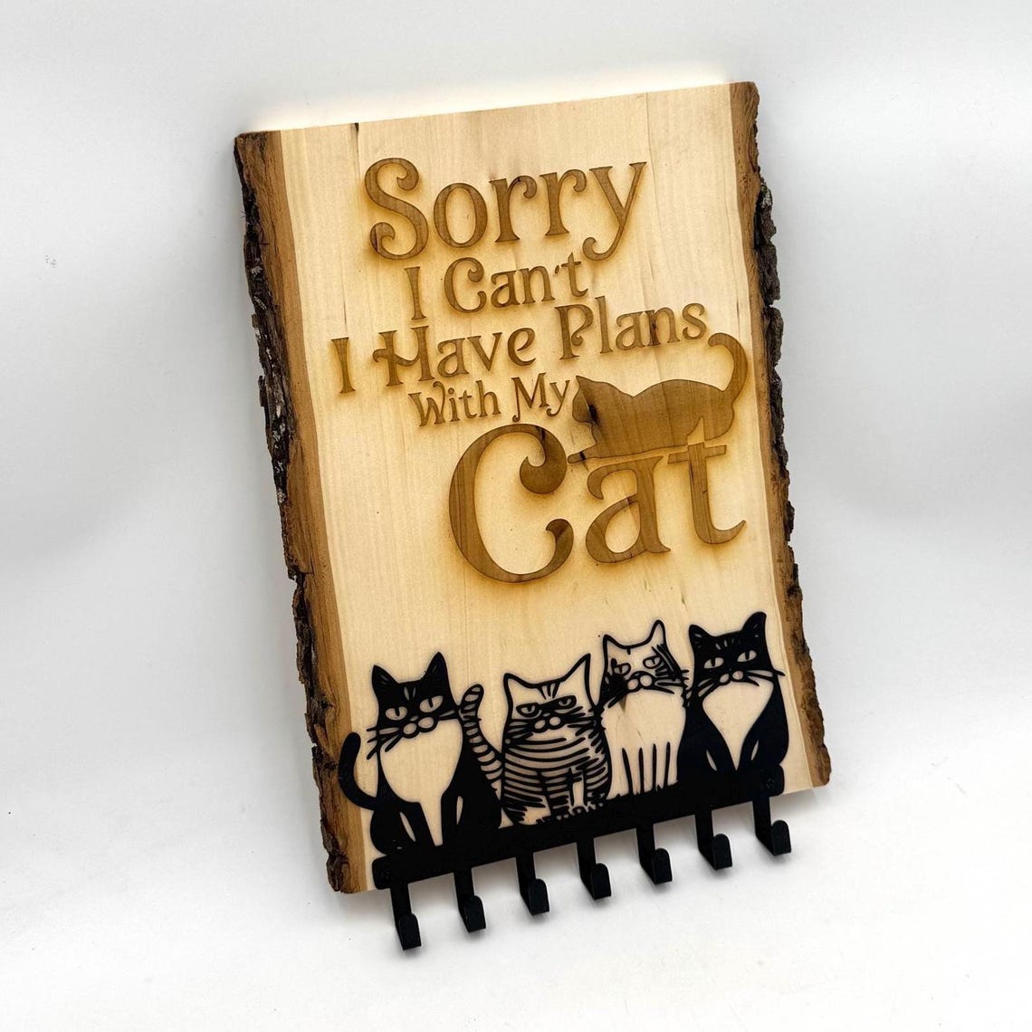 Custom Cat Key Holder Entryway Organizer Wall Mounted Leash Holder ...