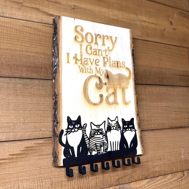 Custom Cat Key Holder Entryway Organizer Wall Mounted Leash Holder ...