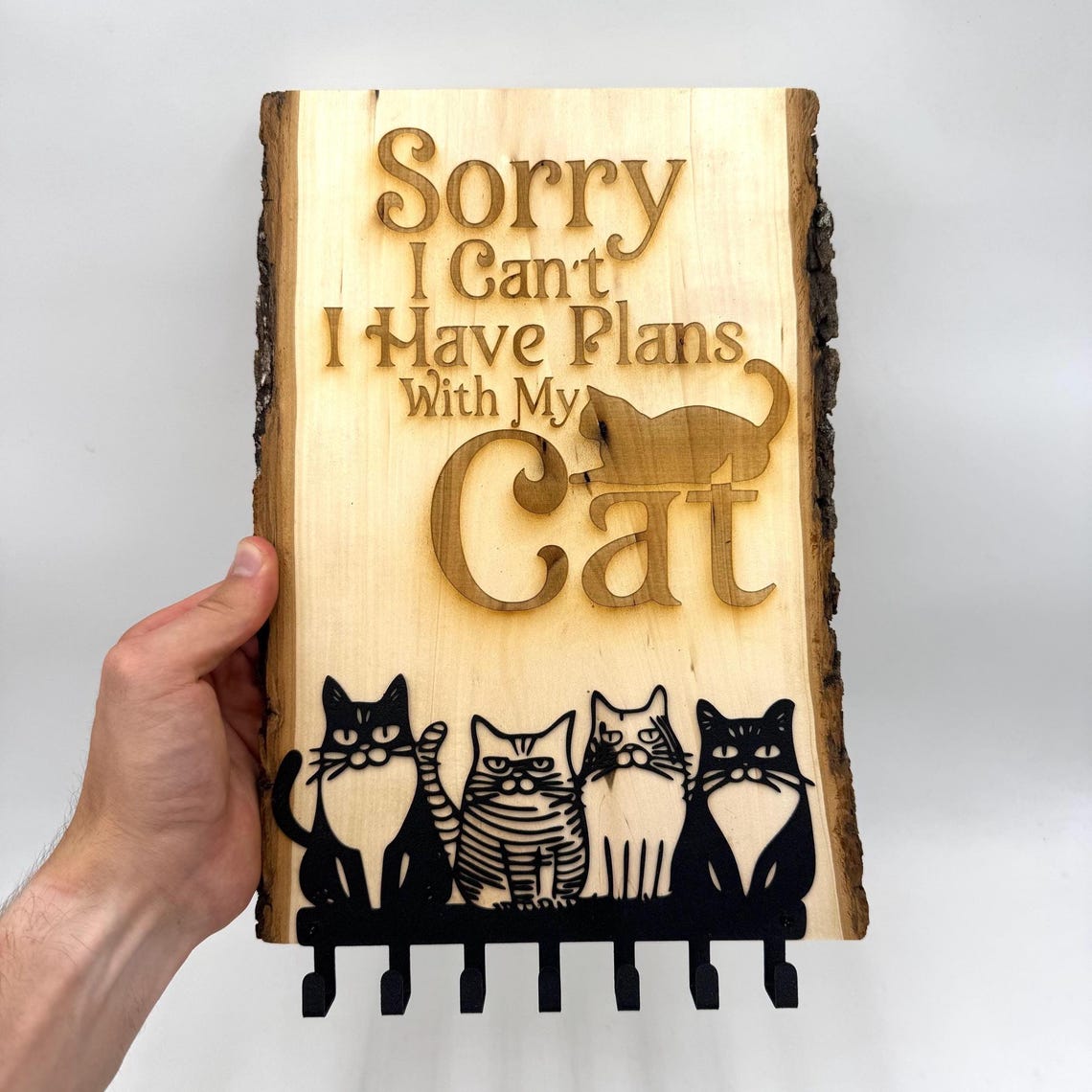 Custom Cat Key Holder Entryway Organizer Wall Mounted Leash Holder ...