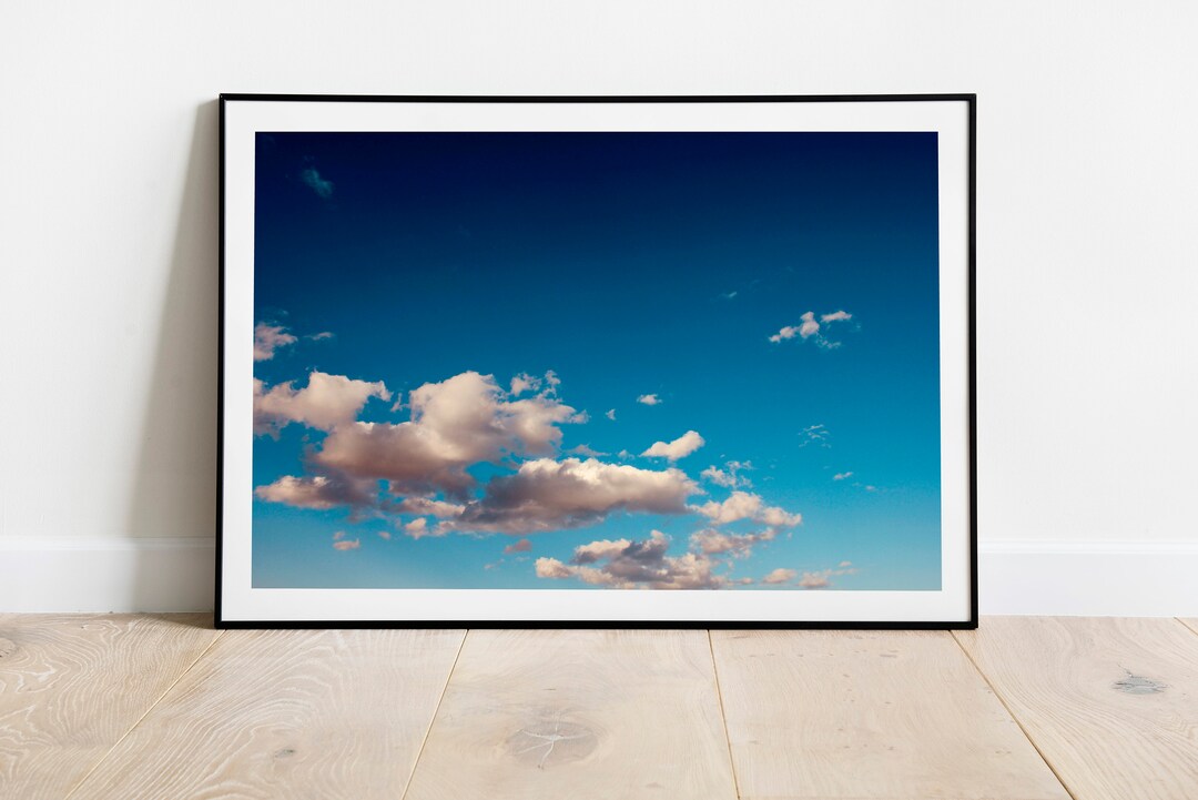 Blue Sky Photograph, Fluffy White Clouds Photograph, Big Blue Sky Print ...