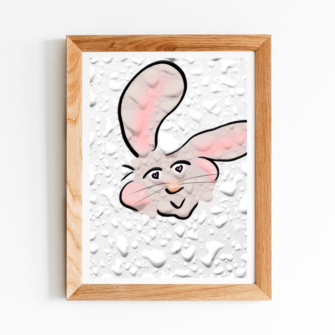 Abstract Bunny Portrait, Bunny Rabbit Art Print, Unique Pet Portrait ...