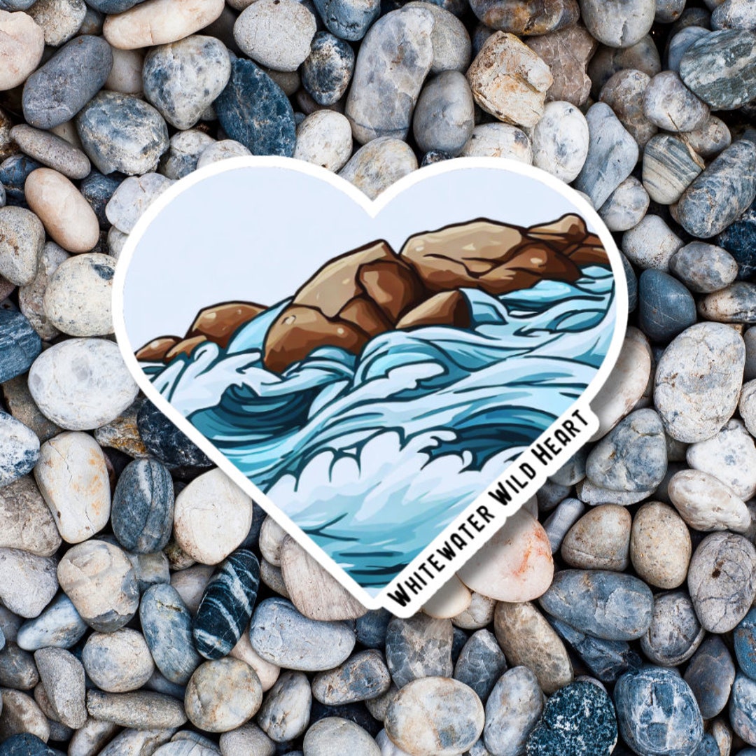 White Water Sticker Kayak Raft Waterproof Sticker Outdoors Wild Heart ...