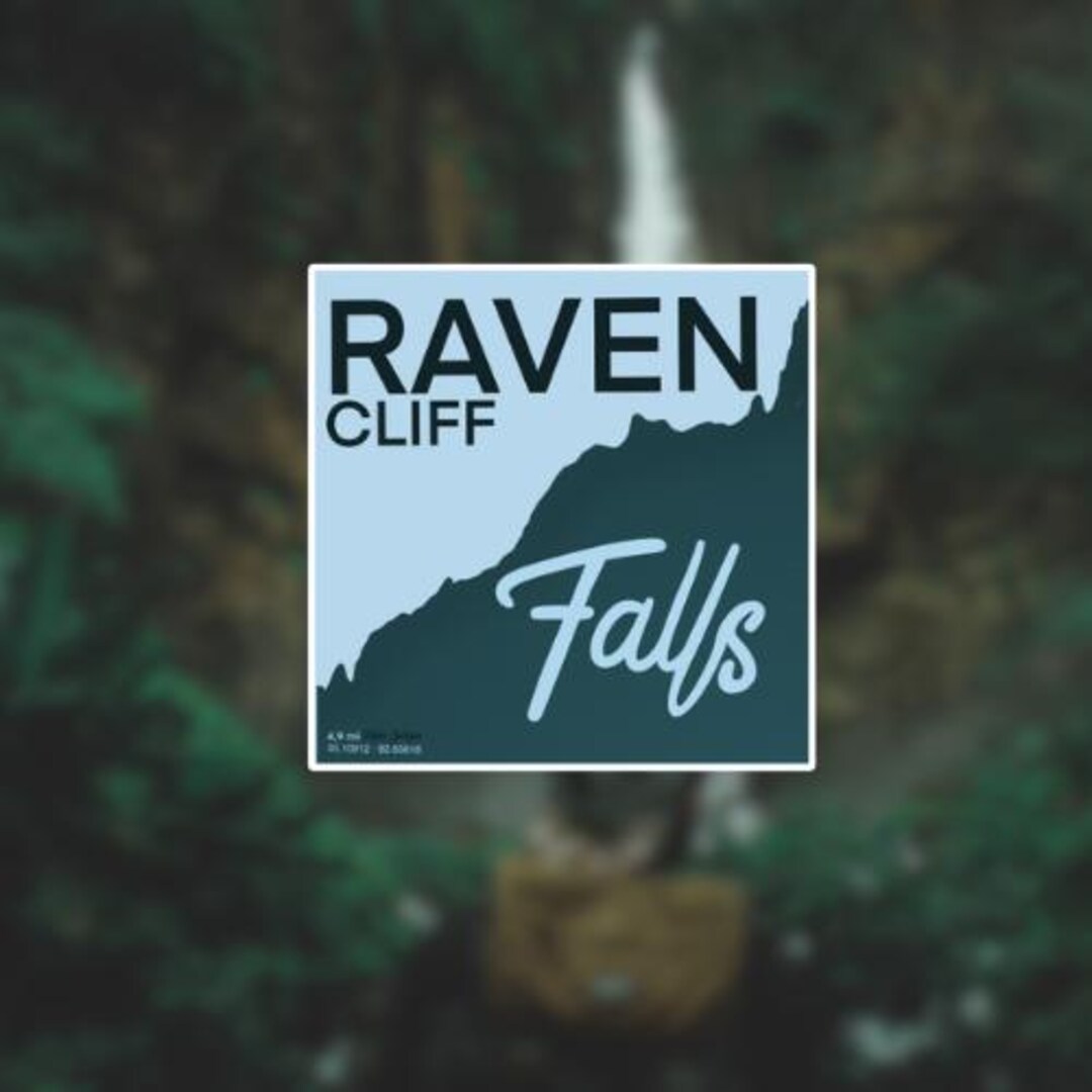 Raven Cliff Falls Sticker - GA Hiking Sticker, Trail Elevation, North ...