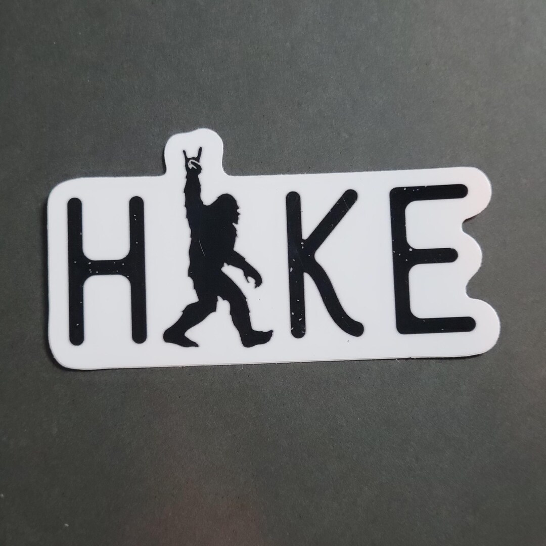 Bigfoot Hiking Sticker: Sasquatch Outdoors Decal - Etsy