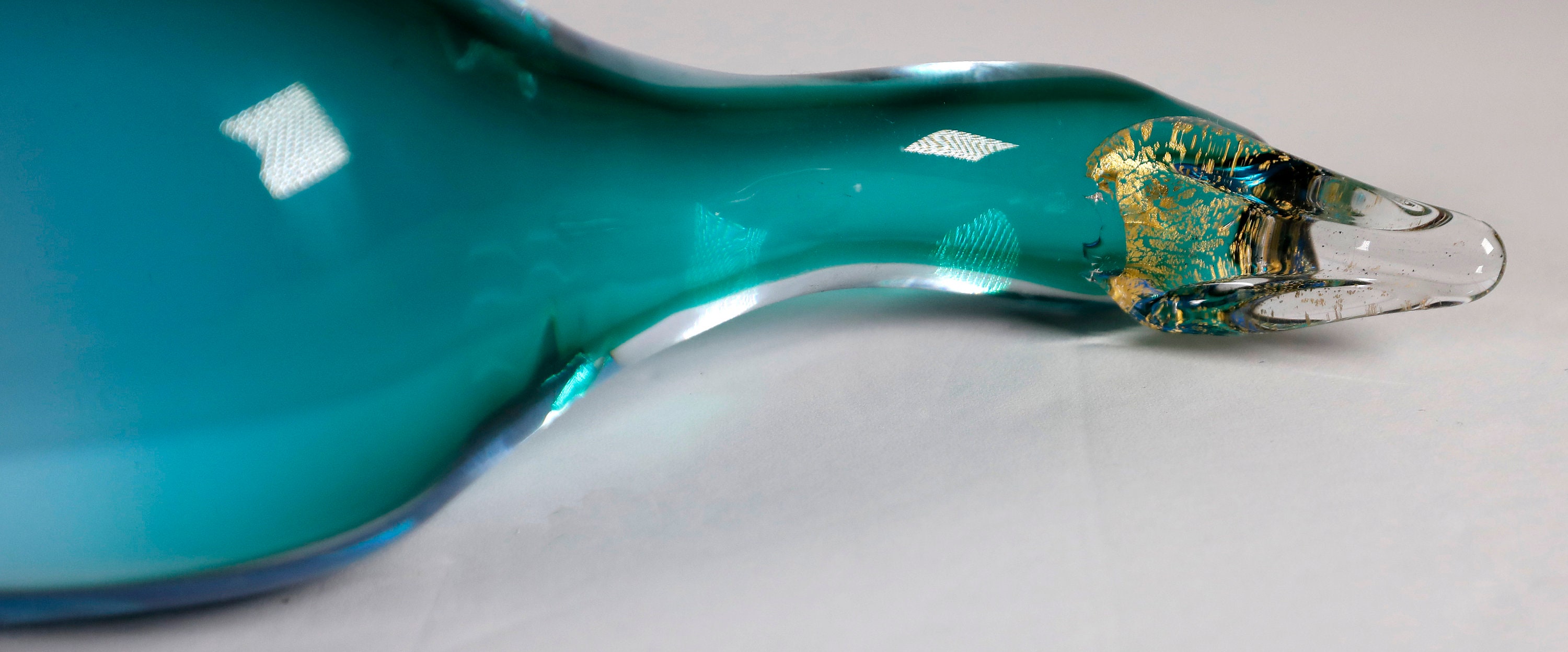Alfredo Barbini Teal Ducks With Gold Leaf-murano 1965 - Etsy