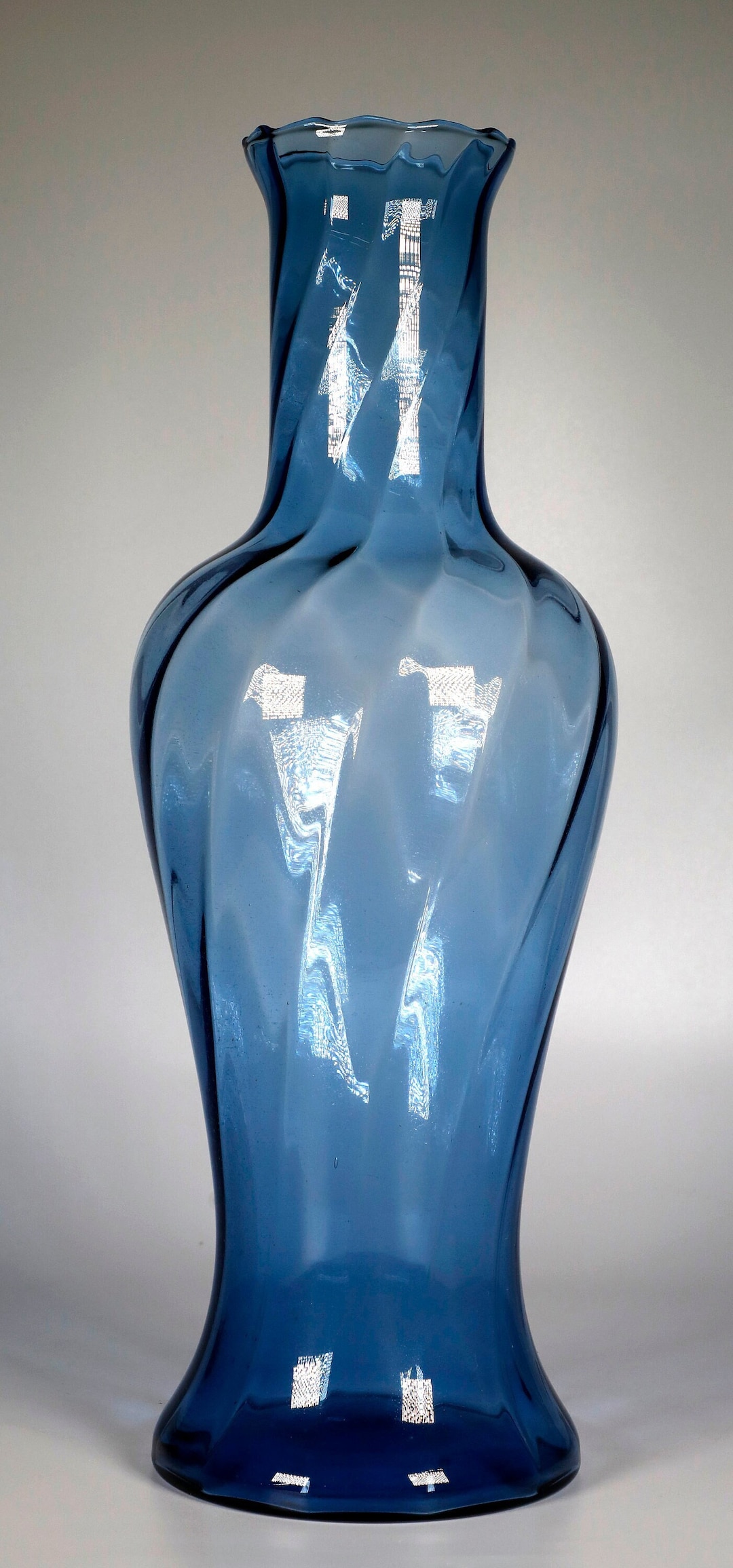Vtg Tiara Glassware- Rich, Blue, 17.5" Vase - Etsy