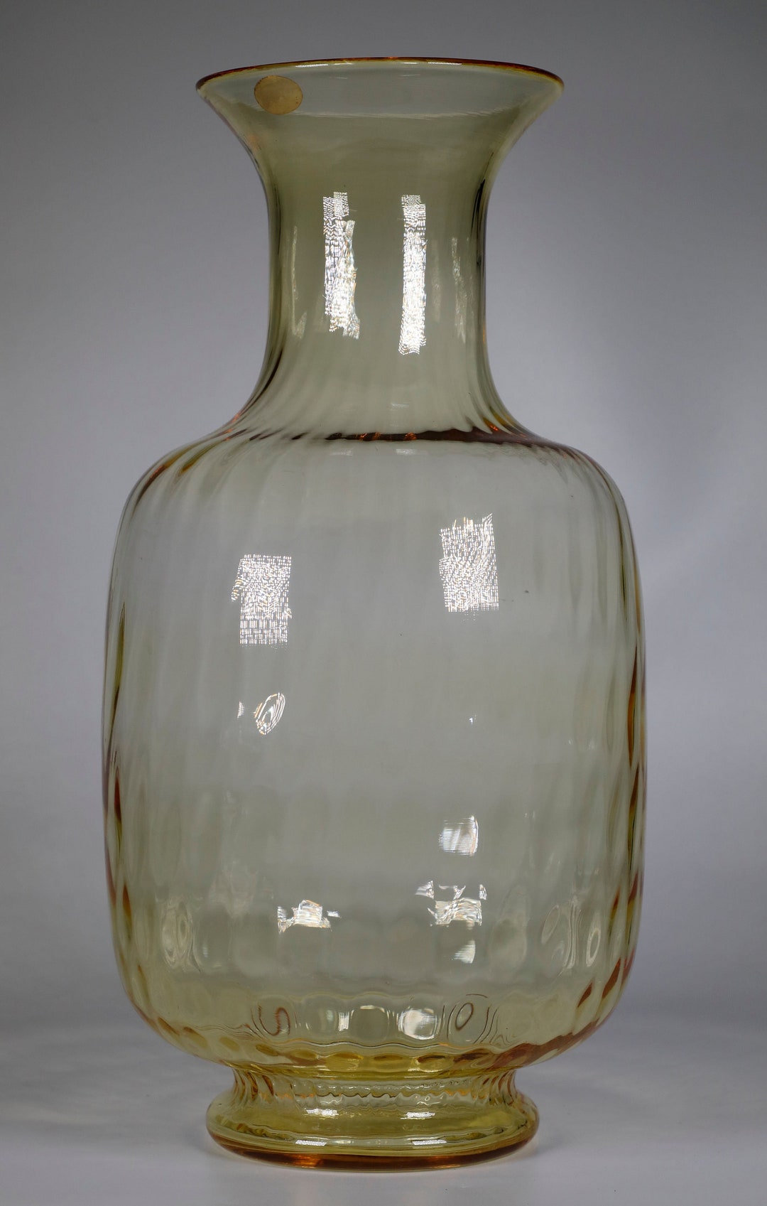 Vtg Tiara Glassware- 16.5" Yellow Mist Optic Vase From 1981! - Etsy