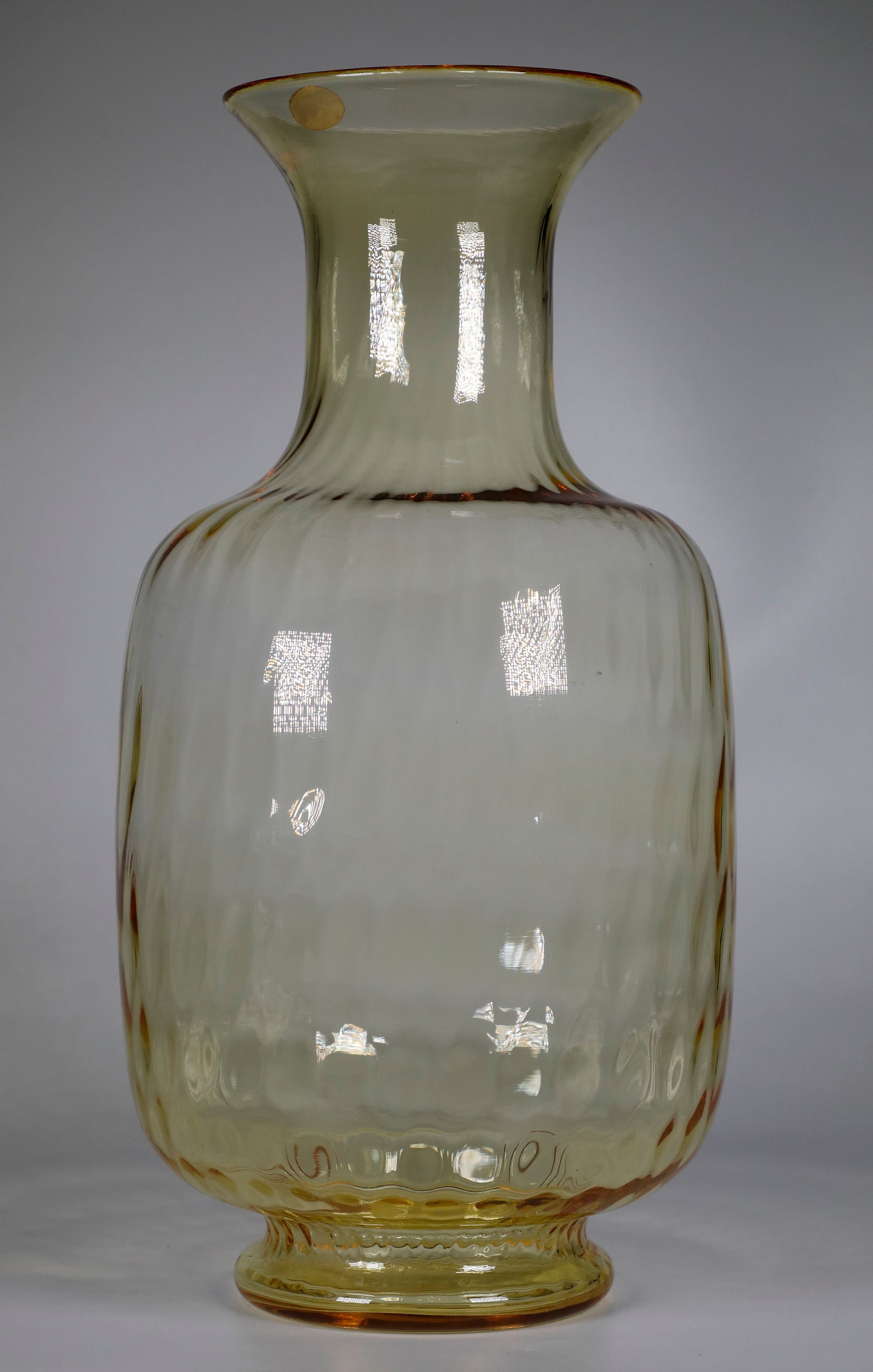 Vtg Tiara Glassware- 16.5" Yellow Mist Optic Vase From 1981! - Etsy