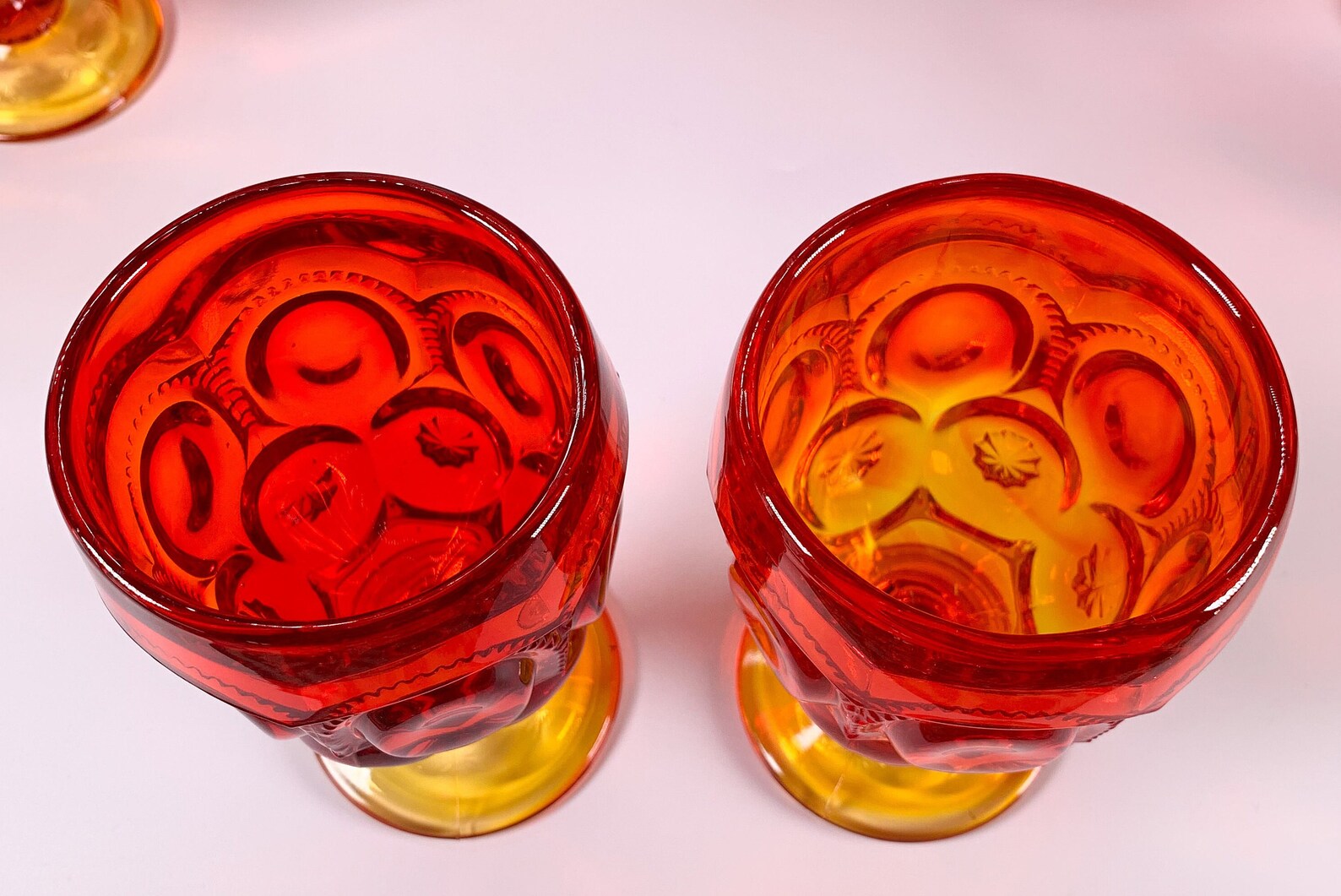 VTG Moon and Stars Amberina Pitcher & Goblets - Etsy