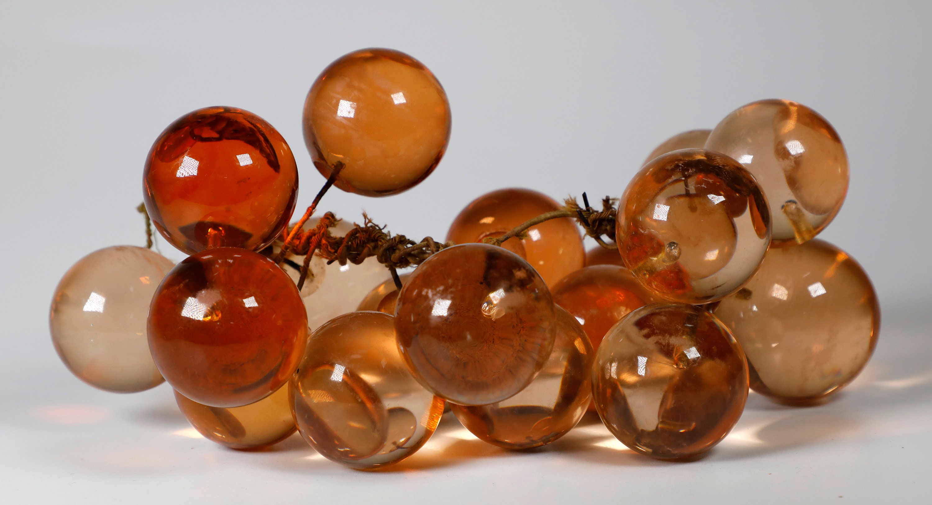 Vintage MCM Amber Lucite Grapes - Etsy