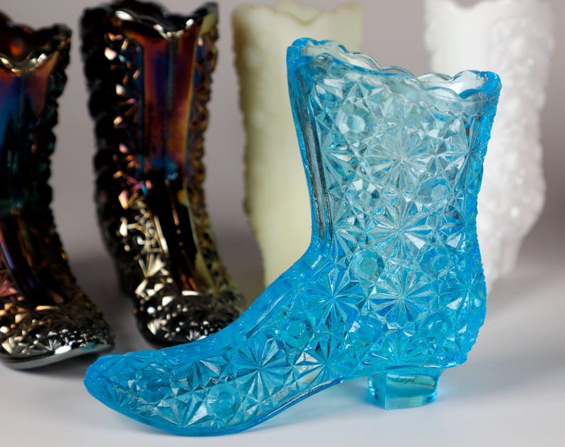 Vintage Fenton Glass Boots - Etsy