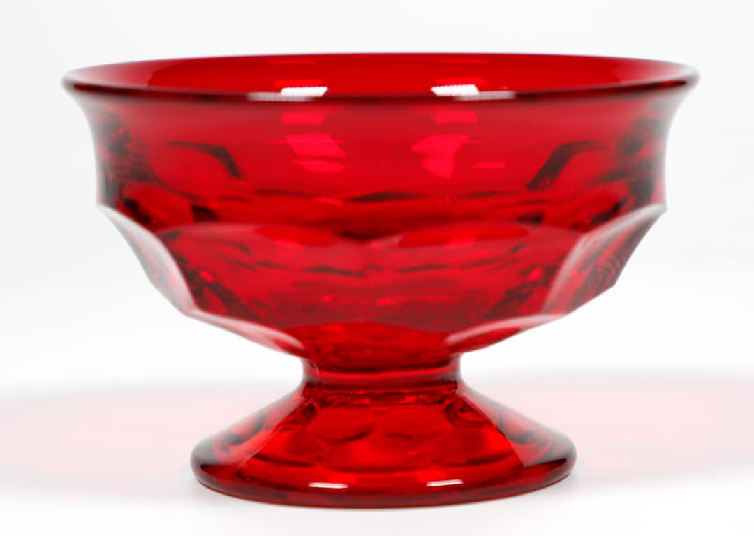 Vintage Viking Glass Georgian Ruby Red Tall Sherbet Dish-sold ...