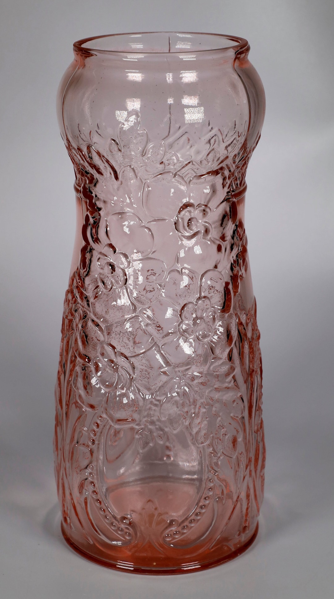 Vintage Tiara Exclusive 15" Rose Vase in Peach by Fenton - Etsy