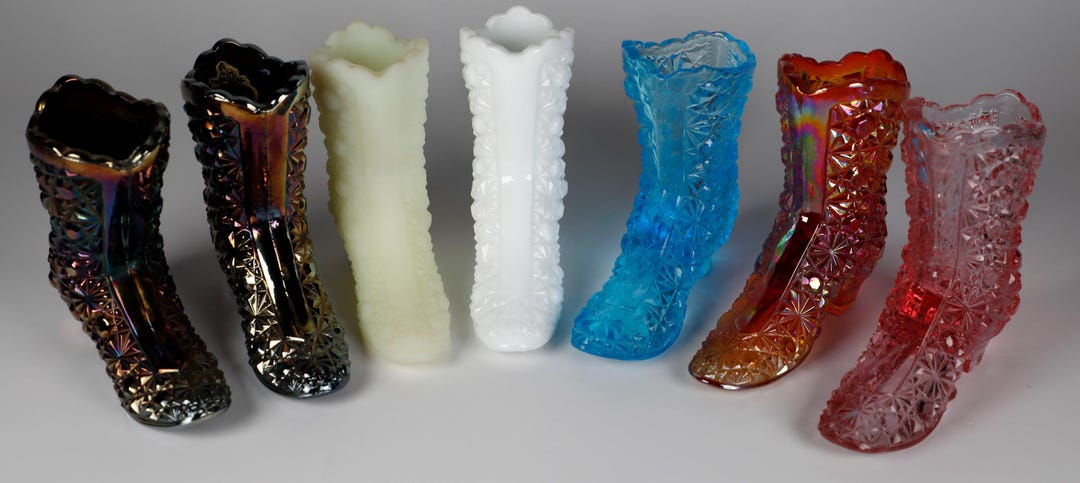 Vintage Fenton Glass Boots - Etsy