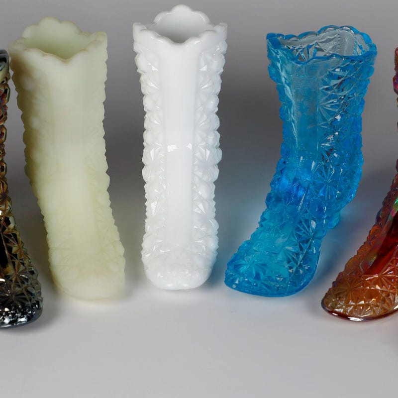 Vintage Fenton Glass Boots - Etsy