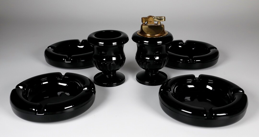 Vintage 70s Tiara Exclusive Black Smoker Set - Etsy
