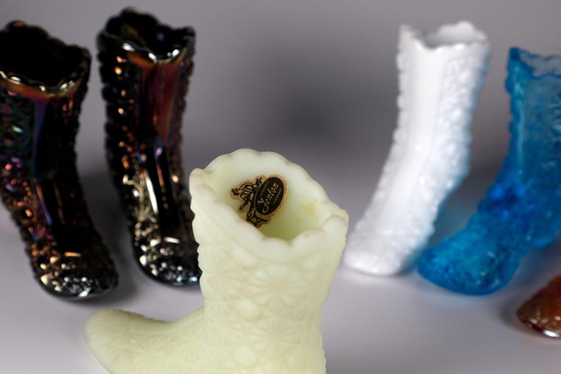 Vintage Fenton Glass Boots - Etsy