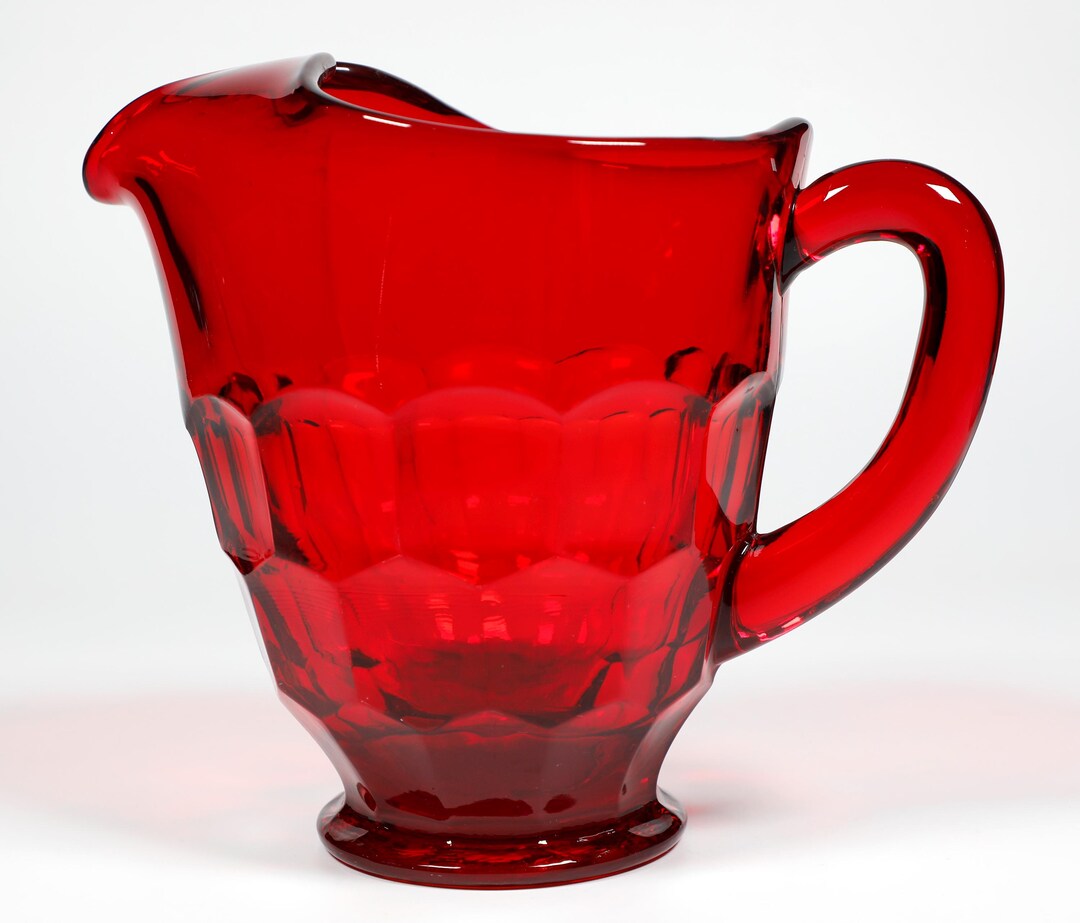 Vintage Viking Georgian Ruby Red Pitcher 48 Oz - Etsy