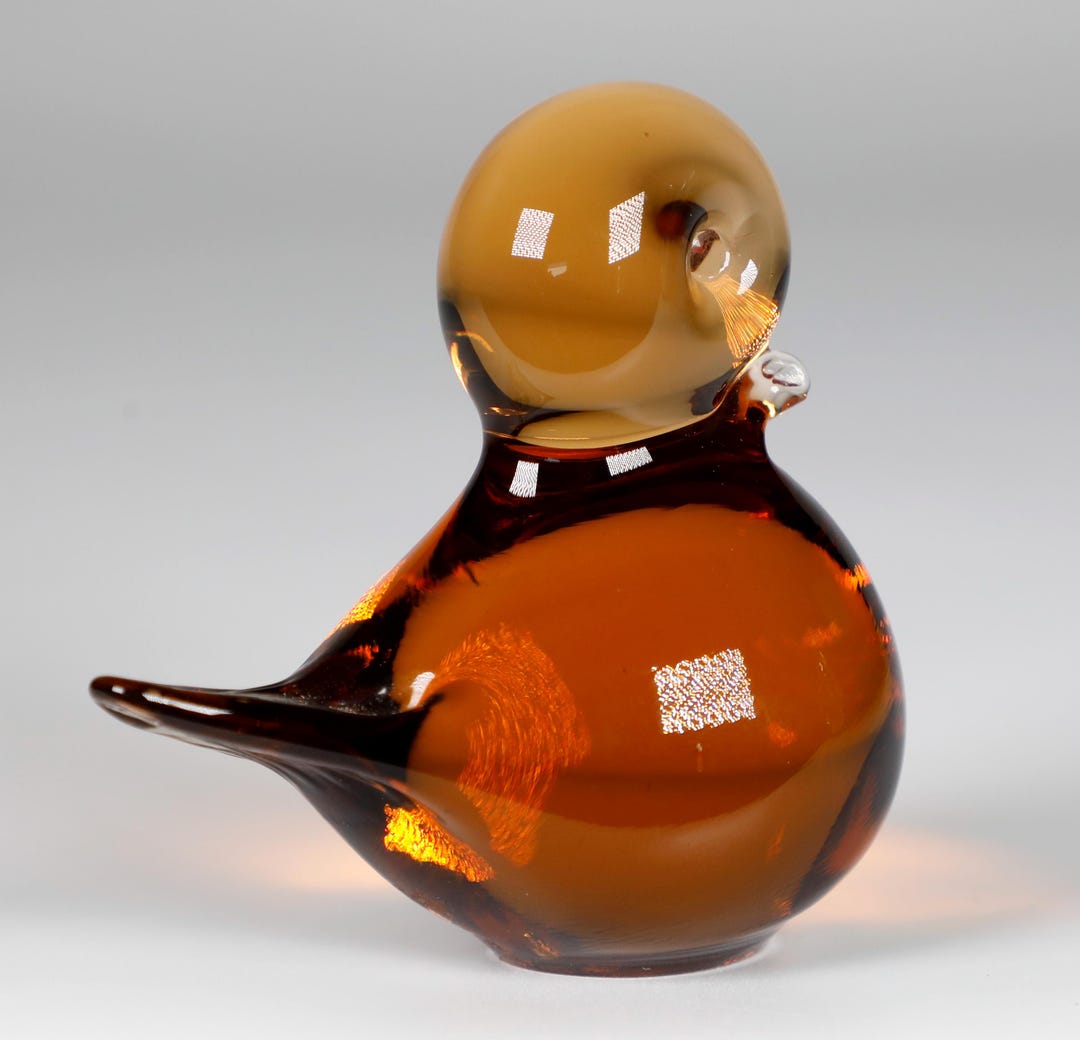 Vintage Swedish Amber Pippi Art Glass - Etsy