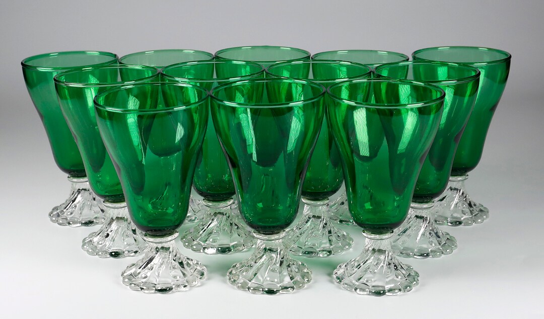 Vintage Anchor Hocking Forrest Green Burple Glasses - Etsy