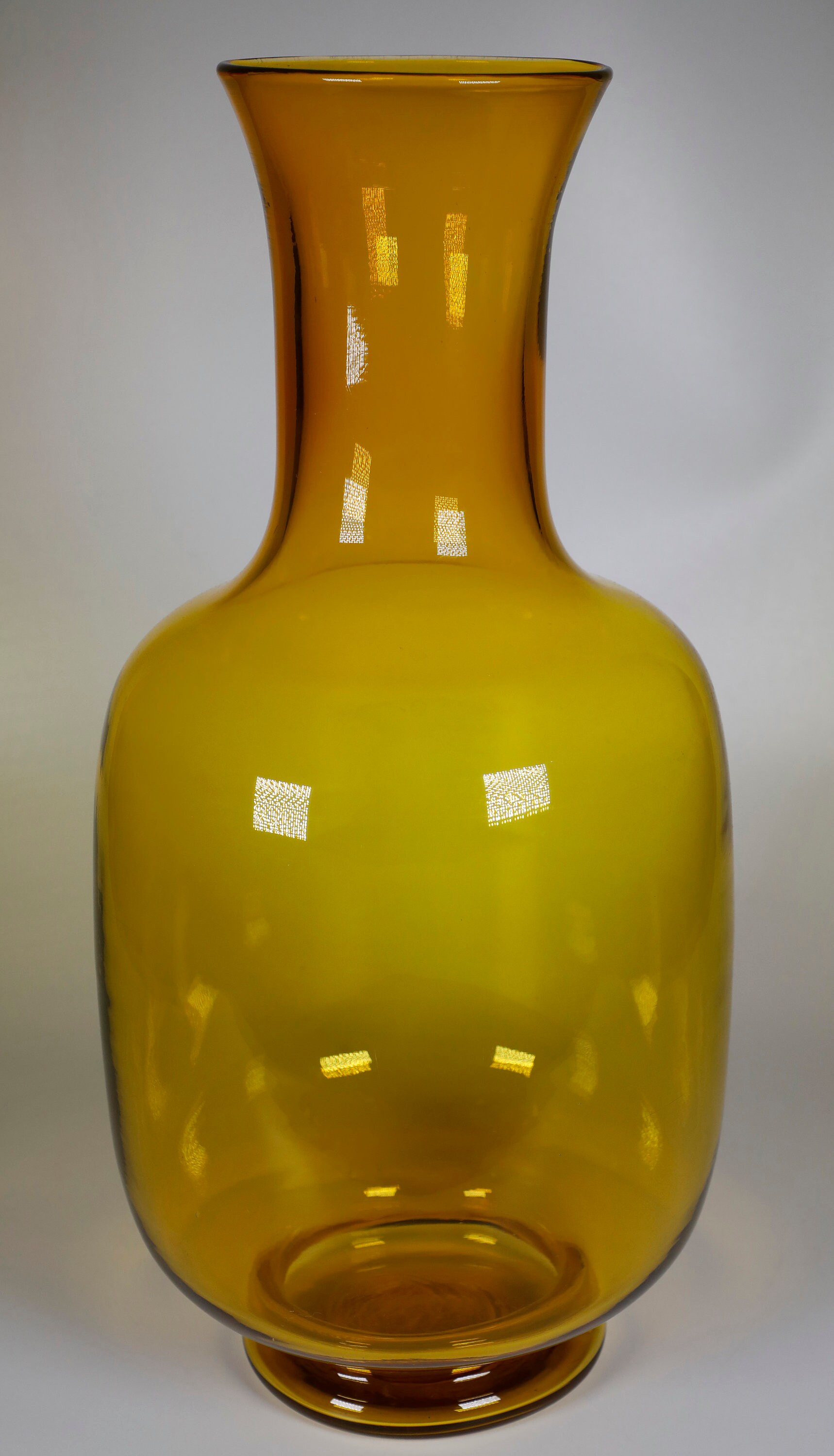 Vtg Tiara Glassware Yellow/amber 16.5 Optic Vase From - Etsy