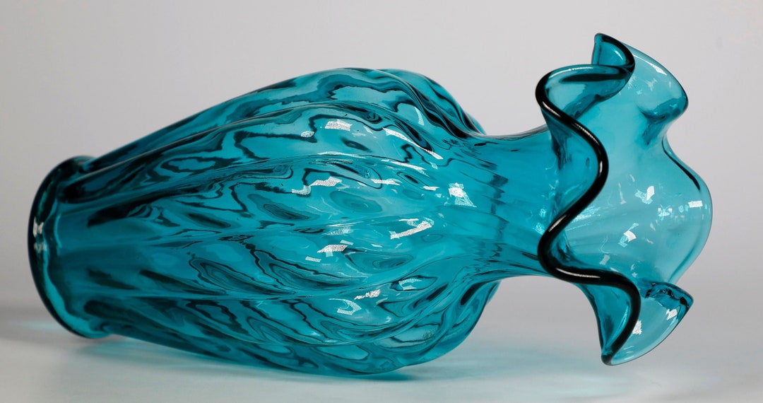 Vtg Fenton Robin Egg Blue Swirl Vase - Etsy