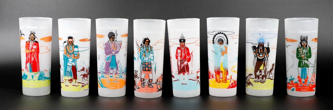 Acee Blue Eagle Famous Oklahoma Indian Tumblers 3 Full Sets of Eight - Etsy