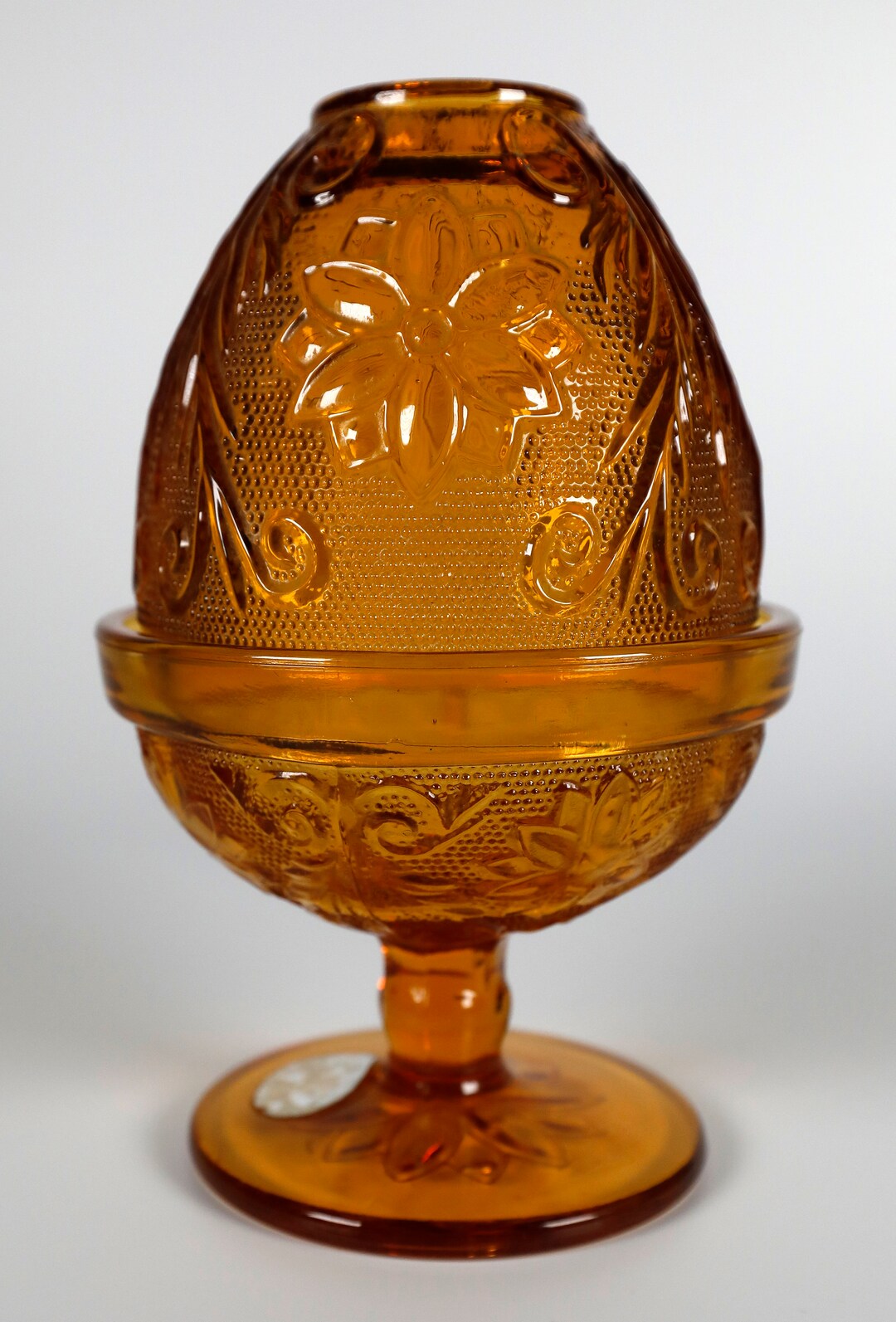 Tiara Glassware Sandwich Pattern Fairy Lamp Amber - Etsy