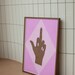 Middle Finger Printable Wall Art, Wall Art, Pink Diamond, Nail Art ...