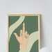 Middle Finger Printable Wall Art, Wall Art, Green Waves, Nail Art ...
